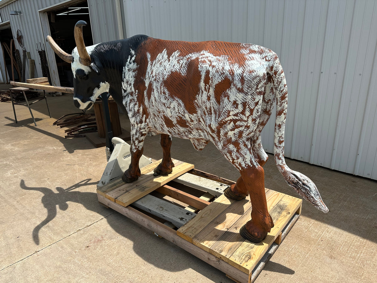 SOLD -Life Size Longhorn Statue #8 – Doyle's Wagons