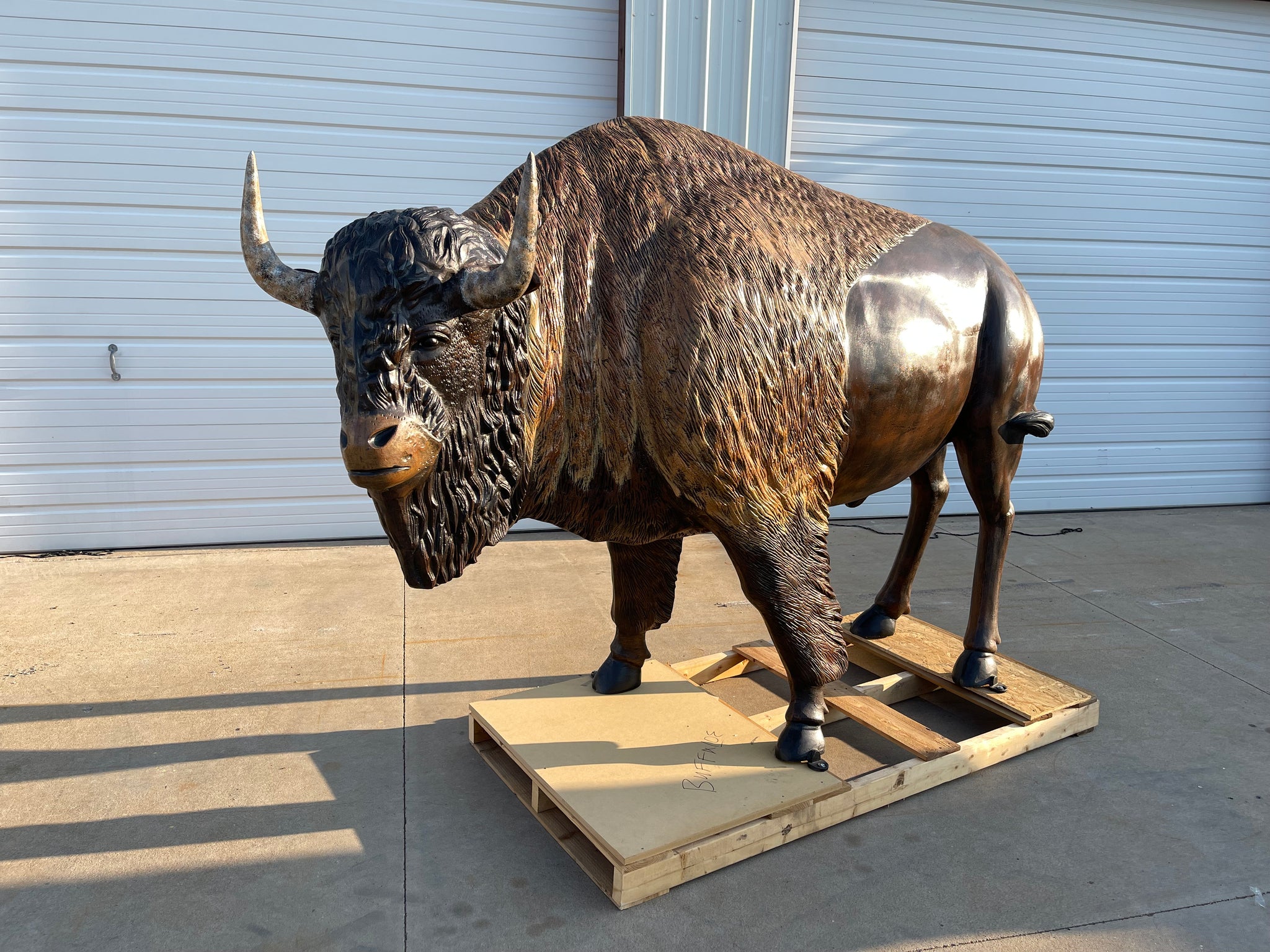 Life Size Buffalo Statue Custom Painted – Doyle's Wagons